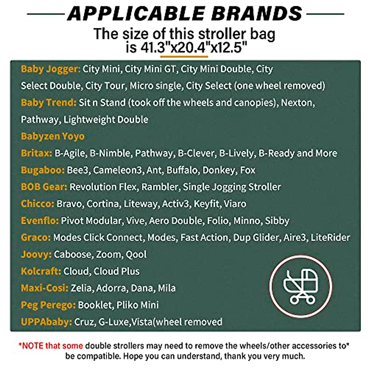 TORIBIO Stroller Travel Bag for Standard and Double Strollers, Dual Strollers Buggy Bag for Airplane with Detachable Padded Shoulder Straps, Portable and Protective