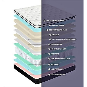 US Pride Furniture Premium 10 Inch Queen Hybrid Mattress, Medium Firmness, Enhanced Lumbar Support, Pillow Top Comfort, and Hypoallergenic Design, Bed in a Box