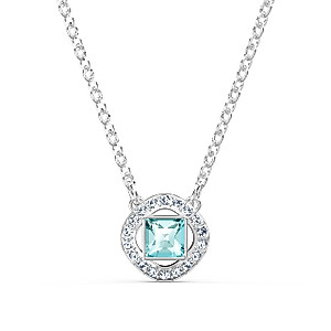 Swarovski Una Angelic Pendant Necklace, with Aqua and Clear Crystals and a Rhodium Plated Chain, an Amazon Exclusive