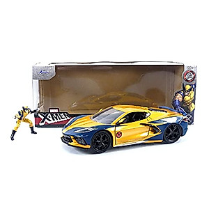 Jada Toys Marvel Wolverine X-Men 1:24 2020 Chevy Corvette Die-Cast Car with 2.75" Wolverine Figure