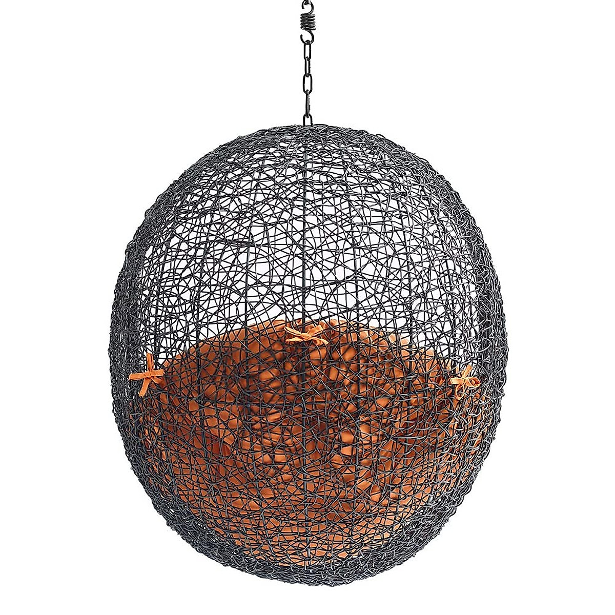 Modway EEI-3636-BLK-ORA Encase Swing Outdoor Patio Lounge Chair Without Stand, 43.5 x 40 x 125.5, Orange