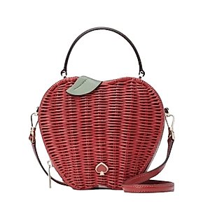 Kate Spade Honeycrisp Apple Red Wicker Basket Crossbody Bag Handbag Novelty