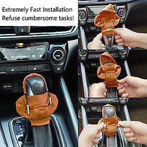 Car Gear Shift Cover,Vivid Gear Shift Knob Hoodie for Car Decorations & Protections,Universal Car Interior Accessories Stick Shift Cover Fits Car Truck SUV (Red)
