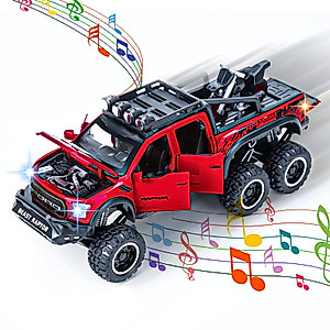 Toy Trucks Pickup Model Cars F150 Metal Diecast Cars Trucks for 3 Year Old Boys and up (Red)