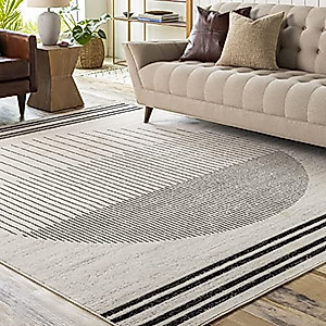 Mark&Day Area Rugs, 8x10 Neerbosch Modern Light Gray Area Rug, Gray/Black/White Carpet for Living Room, Bedroom or Kitchen (7'10" x 10')