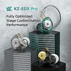 Sicanal KZ EDX PRO HiFi Earphone 1DD Dual Magnetic Circuit Dynamic Drive Music Earbuds Sports Headphone Noise Cancelling Headset with Detachable Upgraded Cable (Black, Without Mic)