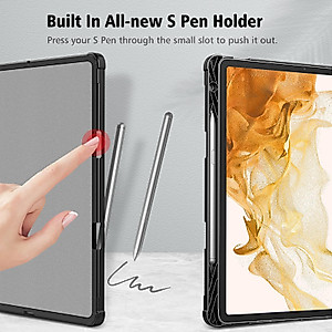Fintie Case for Samsung Galaxy Tab S8 Plus 2022/S7 FE 2021/S7 Plus 2020 12.4 Inch with S Pen Holder, Multiple Angle Portfolio Cover with Pocket Auto Sleep/Wake, Gray