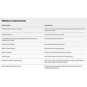 DSE331 Original - Made in UK | Auto Transfer Switch Control | DSE0331-01 Replacement to DSE330 | Monitors Voltage/Frequency of AC Supply from 2 Different Sources | 12/24 Volt