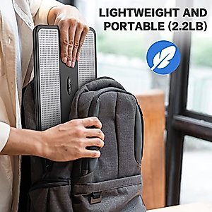 AboveTEK Portable Laptop Lap Desk w/ Retractable Left/Right Mouse Pad Tray, Non-Slip Heat Shield Tablet Notebook Computer Stand Table w/ Sturdy Stable Cooler Work Surface for Bed Sofa Couch or Travel