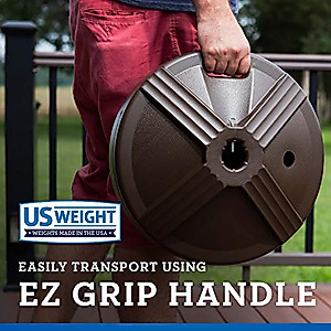 US Weight Durable Fillable Umbrella Base Designed to be Used with a Patio Table 3.5 pounds , Bronze