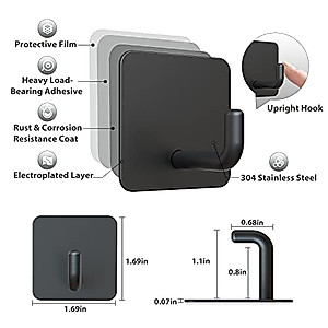 VIS'V Black Adhesive Hooks -8 Pcs