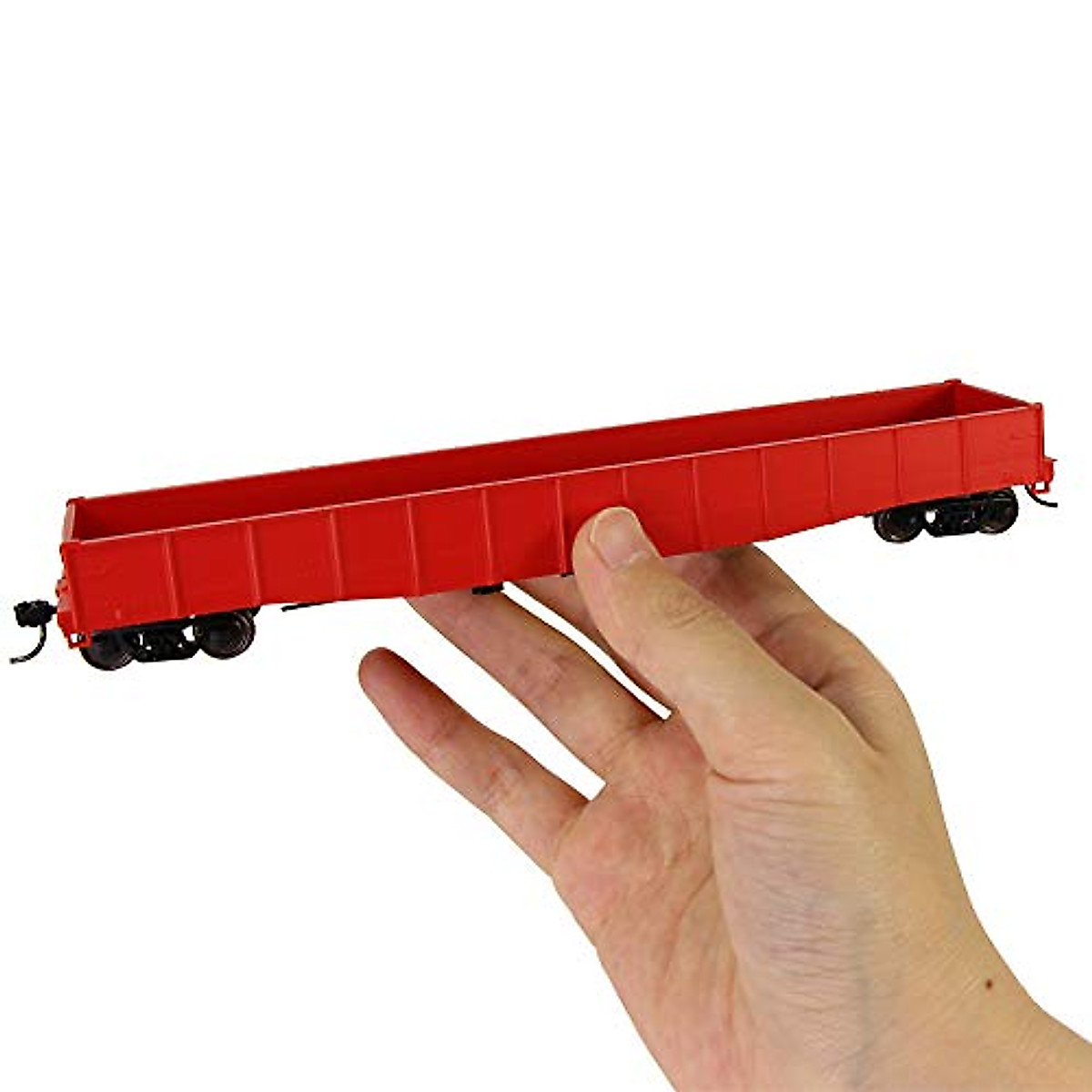 Evemodel C8743R 3pcs HO Scale 1:87 53ft Open Gondola Car Red Wagon Railway Transporter Model Train Container Carriage Freight Car