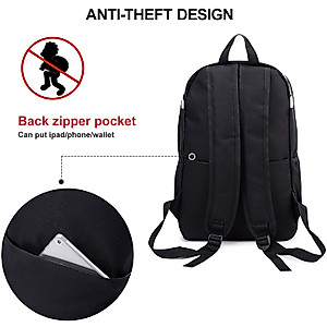 Black Backpacks for Teen Girls High School , Middle School Students Bookbag Outdoor Travel Daypack for Women Men, Lightweight Casual University Laptop Back Pack for 14" Laptop