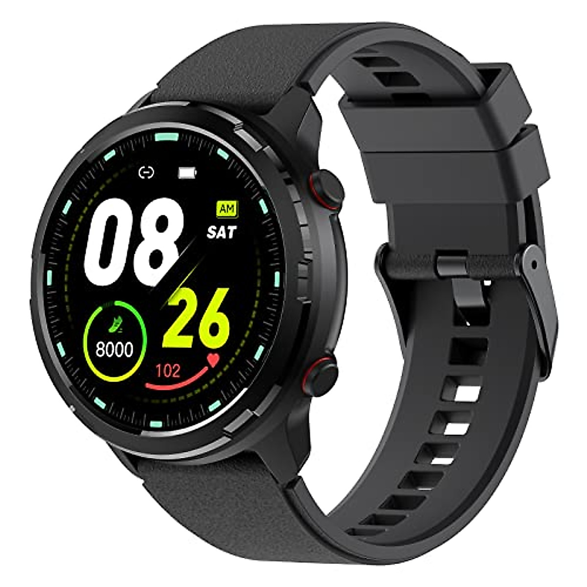 SKG Smart Watch,Rugged Outdoor Watch with GPS, Fitness Tracker with Heart Rate, SpO2, Sleep Monitor, IP68 Waterproof, Multi-Sports, 3-Axis Compass,Blood Oxygen,''1.32''Screen Android iOS,Gift,V9C