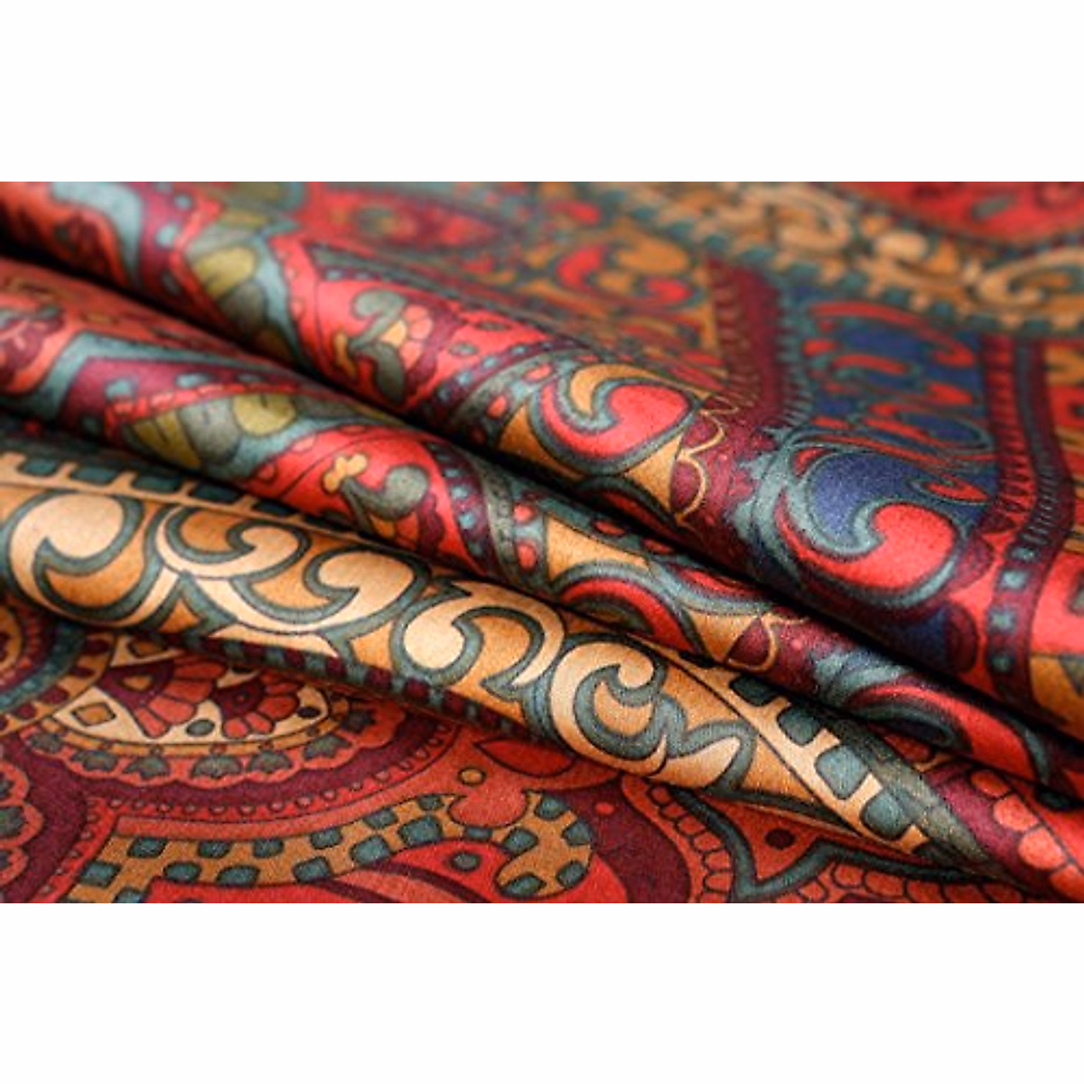 Eikei Boho Paisley Print Luxury Duvet Quilt Cover and Shams 3pc Bedding Set Bohemian Damask Medallion 350TC Egyptian Cotton Sateen (King)