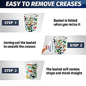 Laundry Hamper Collapsible Laundry Baskets with Easy Carry Handles and Drawstring Waterproof Clothes Hamper Storage Basket for Toys Clothes Organizer - 14.1x16.5(H) inches