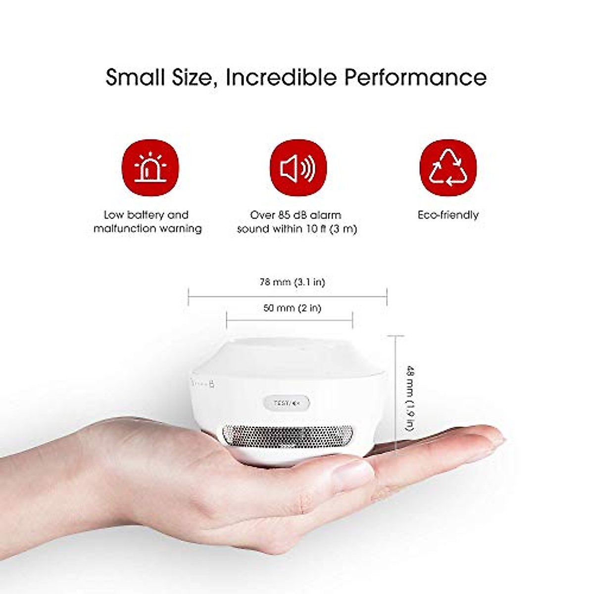 X-Sense Wi-Fi Smoke Detector, Wireless Smart Fire Smoke Alarm with Replaceable Lithium Battery & Silence Button, Compatible with TuyaSmart & Smart Life App, Auto Self-Check Function, XS01-WT