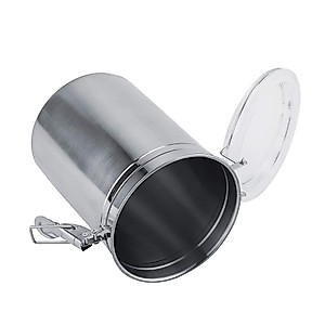 Joyzan Stainless Steel Coffee Canister, Airtight Ground Coffee Bean Storage Container Keep Fresh Organizer Jars Clear Clamp Lid Large Capacity for Kitchen Organization Pantry Tea Flour Sugar 1800ML