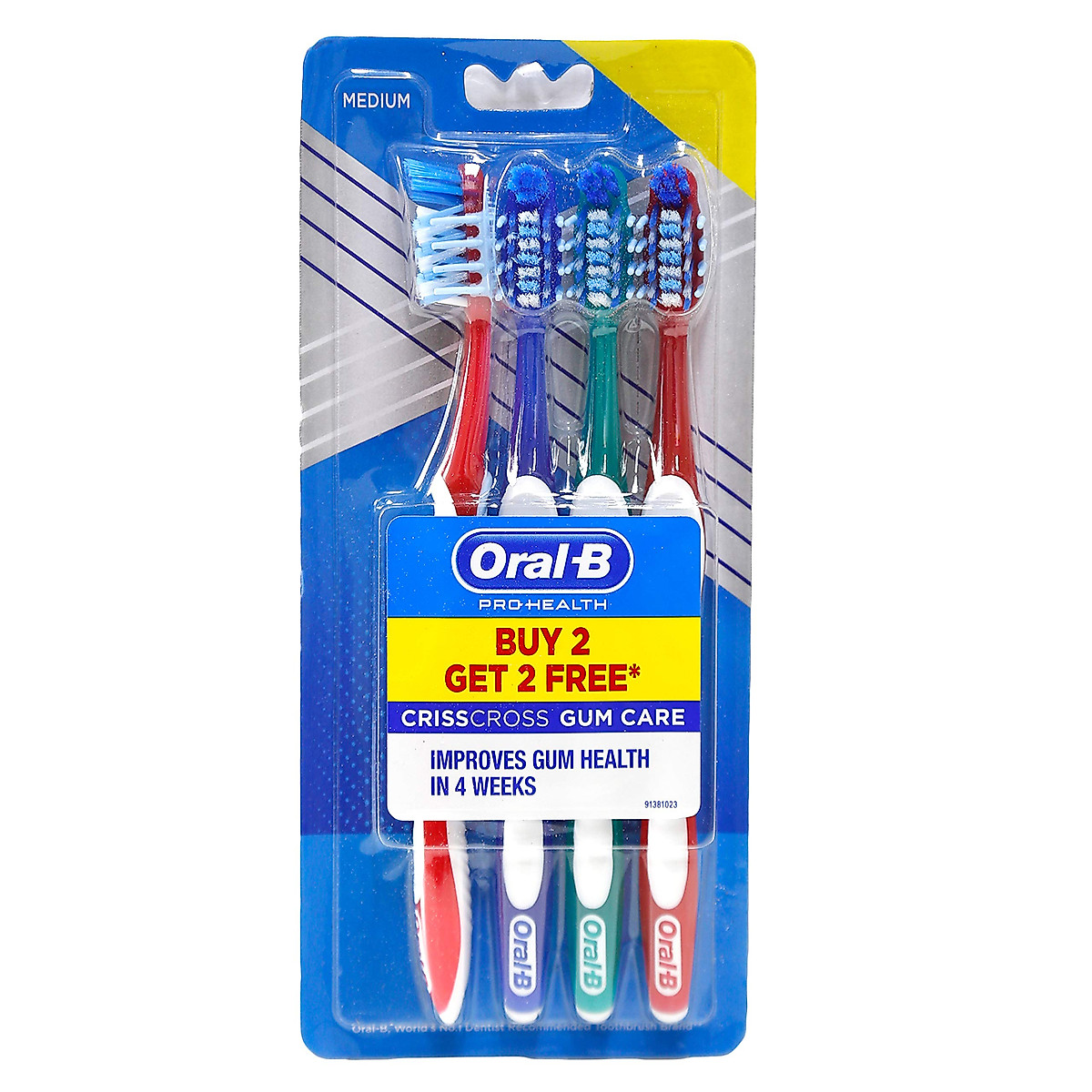 Oral-B Pro-Health Gum Care Toothbrush, Medium, (Buy 2 Get 2 Free)