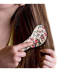 𝐂𝐀𝐍𝐃𝐘𝐁𝐑𝐔𝐒𝐇 Detangler Hair Brush Wet Brush Mini Detangling Hairbrush for Curly Thick Natural Straight Fine Wet Dry Hair for Kids Toddlers Girls Pain Free Small (Cute Flower)