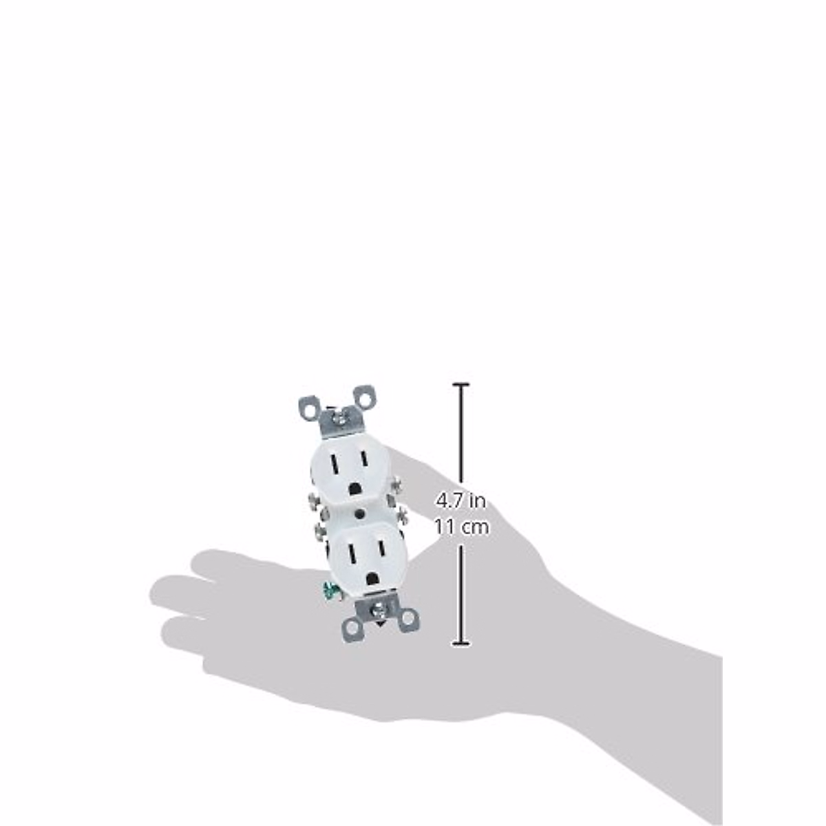 Leviton 12650-W 15 Amp, 125V, Co/ALR Duplex Receptacle, Straight Blade, Residential Grade, Grounding, 10-Pack, White