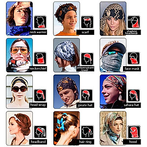 Sidasion Neck Gaiter,Bandana Gator Face Mask UV Protection,Neck Warmer Balaclava,Tube Scarf Mask,Headwear,Head Wrap,Headband for sport