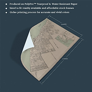 Map of Fort Myers Florida circa 1947 - includes Lee County, Sanibel, Captiva, Pine Island and Fort Meyers Beach on Inset (18 x 24 inches)