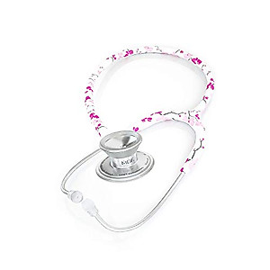 MDF Sakura MD One Epoch Lightweight Titanium Stethoscope, Adult, Sakura Tube, Silver Chestpieces-Headset, MDF777TSA