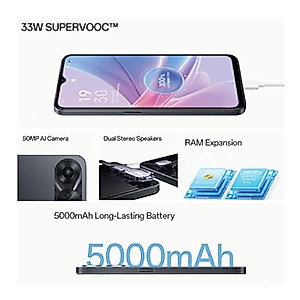 Oppo A78 Dual-SIM 128GB ROM + 8GB RAM (GSM only | No CDMA) Factory Unlocked 5G Smartphone (Glowing Black) - International Version