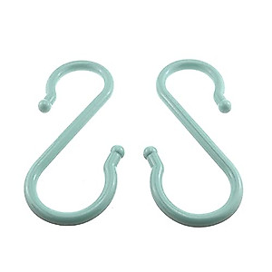E-outstanding 3pcs Plastic S Shaped Double Head Hanger Hook Bathroom Nail Hooks Wardrobe Clothes S Hooks, Blue L Size 15.2cm