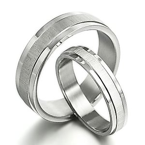 Gemini Free Engrave Groom Bride Matching Anniversary Couple Titanium Wedding Bands Rings Set Valentine Day Gift