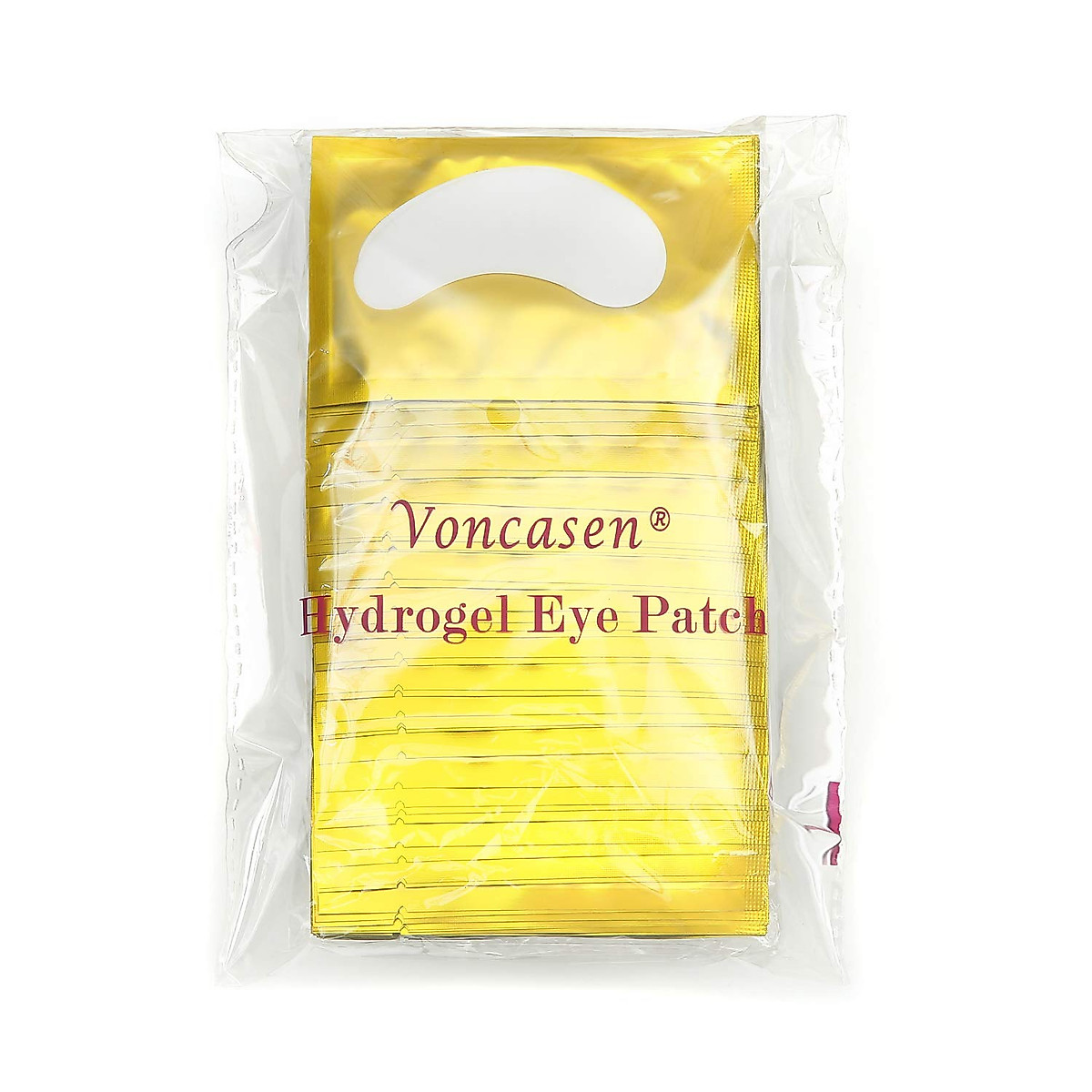 Voncasen 100 Pairs Set Under Eye Pads, Comfy and Cool Under Eye Patches Gel Pad for Eyelash Extensions Eye Mask Beauty Tool (Gold)