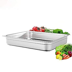 2 1/2" Deep Steam Table Pan Full Size, 8.3 Quart Stainless Steel Anti-Jam Standard Weight Hotel GN Food Pans - NSF (20.87"L x 12.8"W)