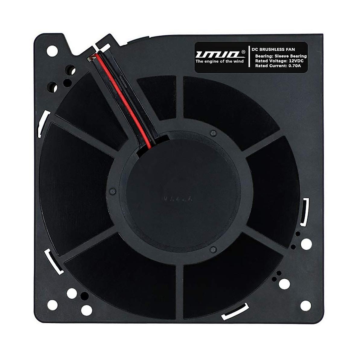 UTUO Brushless 12V DC Blower Fan, 120mm (120×120×32mm) Sleeve Bearing Low Noise Air Exhaust Vent Cooling Radial Centrifugal Flow Blower with 2 Pin Plug, Light Weight