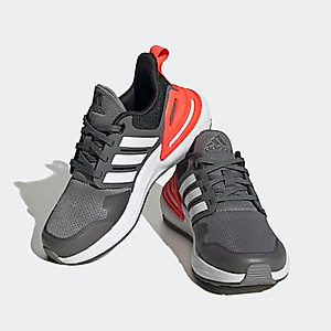 adidas Rapidasport Bounce Sneaker, Grey/White/Grey, 2 US Unisex Little Kid
