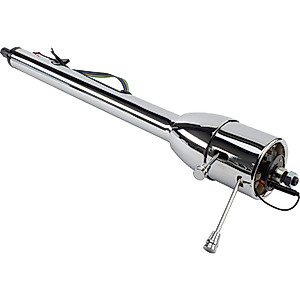 Universal GM 30-Inch Tilt Steering Column, Floor Shift, 5-Position Adjustable, Compatible with OE & Aftermarket Harnesses, 1969-1994 GM Specs, Includes Chrome Levers, Chrome