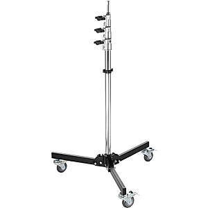 Impact Folding Wheeled Base Stand (Black/Chrome-Plated, 11')