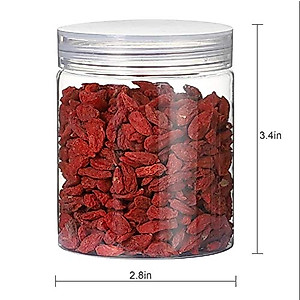 Yephets 8 OZ Plastic Jars with Lids,24 Pack Clear Plastic Slime Containers for Kitchen and Household Food Storage of Dry Goods, Creams and More Included Extra Label and A Pen