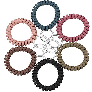 Stretchable Wristband Wristlet Keychain Wrist Key Chain Wristlet,6 Color Spring Flexible Spiral Wrist Coil ​Wrist band Bracelet Key Holder Key Ring for Sauna Gym Pool ID Badge and Outdoor Sports