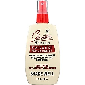 Skeeter Screen 90200 Mosquito Deterrent Spray, 4 oz, Red