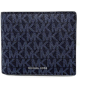 Michael Kors Men's Leather Cooper Billfold Wallet with Passcase, Card Slot (Admiral Blue)