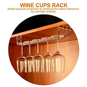 DOITOOL Stainless Shelf Wire Hanging Wine Glass Rack: 2pcs Under Cabinet Wine Glasses Holder Stemware Storage Hanger Organizer for Kitchen Cabinet Bar Metal Clothing Rack