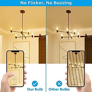 E12 Long Tubular Light Bulbs,6W Led Edison Bulbs Soft White 3000K,750lm,7.3Inch,75Watt Candelabra Incandescent Bulbs Equivalent Vintage LED Filament Edison Candle Bulbs,6Pack.