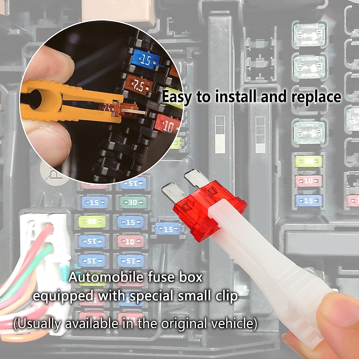 Standard Size Car Fuses Assorted Kit,Fuse Puller(5A 7.5A 10A 15A 20A 25A 30A) Automotive Replacement Fuses for Car/RV/Truck/Motorcycle (20)