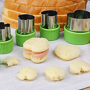 Vegetable Cutters Shapes Set, 20pcs Stainless Steel Mini Cookie Cutters, Vegetable Cutter and Fruit Stamps Mold + 20pcs Cute Cartoon Animals Food Picks and Forks -for Kids Baking and Food Supplement