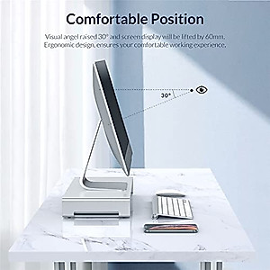 ASDAJK Aluminum Monitor Stand Riser Computer Universal Laptop Stand Metal Desktop Stand Organizer for PC Home Office (Color : White-Fruit peach5)