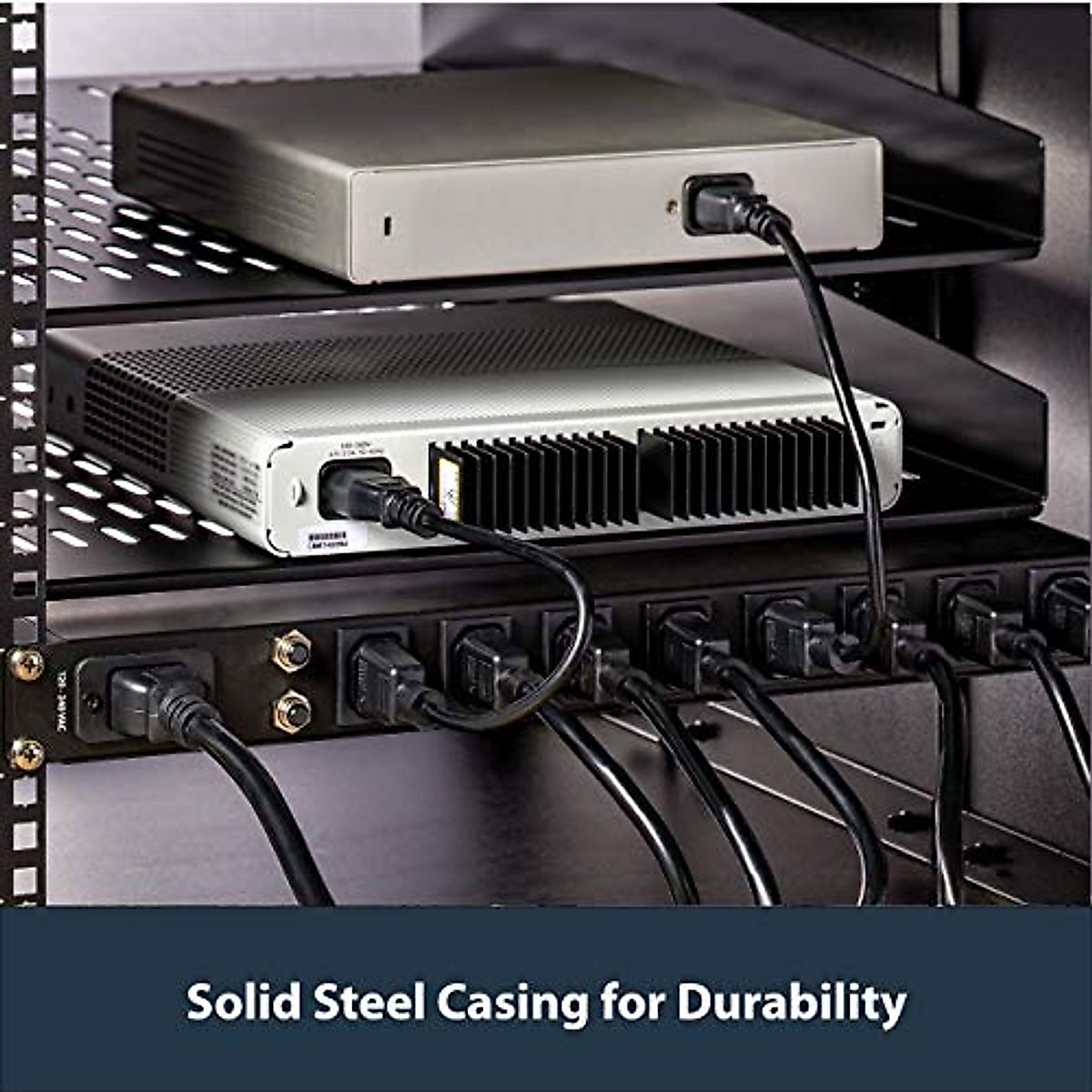 StarTech.com 1U 19 inch 8 Port Rack Mount PDU - IEC C13 Socket Rackmount Power Supply/Strip - Horizontal Server Rack Mountable PDU /Data Center Power Distribution Unit 16A 240V (PDU08C13H)