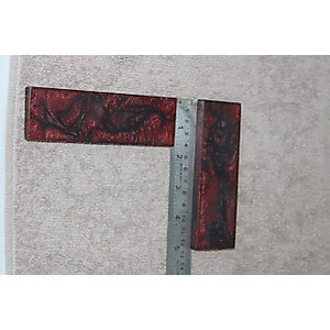 Resin Knife Scales Blank for DIY Crafts Knife Gun Handle Decoration, Exotic Knife Scales,Timber Handle Plate for Music Instruments (Burgundy)