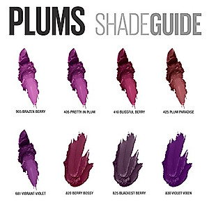 Maybelline New York Color Sensational Purple Lipstick, Satin Lipstick, Pretty in Plum, 0.15 oz