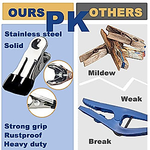 30 Pack Heavy Duty Clothes Pins for Hanging Clothes,Stainless Steel Strong Clips for Clothes,Crafts,Beach Towel,Sock,Fabric,Utility Clips Drying Pegs Clamp for Outdoor Clothesline Clips (Black)